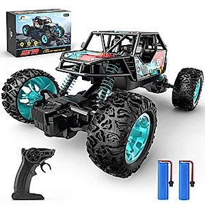 DEERC DE70 Remote Control Truck W/Metal Shell, 60+ Mins, 2.4G, 1:22 RC Cars Crawler for Boys, Monster Trucks, Toy Vehicle Car Gift for Kids Adults Girls