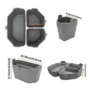 CANIS LYCAON Silicone Slow Cooker Liners Fit Crock Pot 6-8 QT crock pot dividers Allows to cook 3 Meals at once Time | Collapsible & Reusable Silicone Divider Insert, Dishwasher Safe & Leakproof