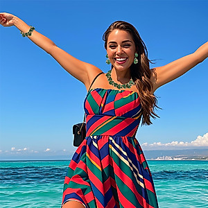 NABROJ Indian Gold Green Jewelry Sets for Women - Chunky Emerald Dark Green Rhinestone Statement Bib Gold Earrings and Necklace Set Costume Jewelry for Women -HLN001 Green 3pcs Set