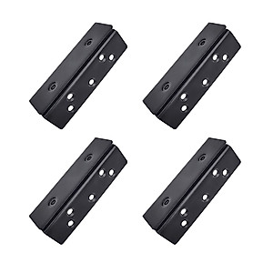 ZYAMY 4pcs Bed Frame Bed Post Double Hook Slot Bracket Bed Rail Hooks Plates Bed Frame Attachment Hardware for Wooden Bed