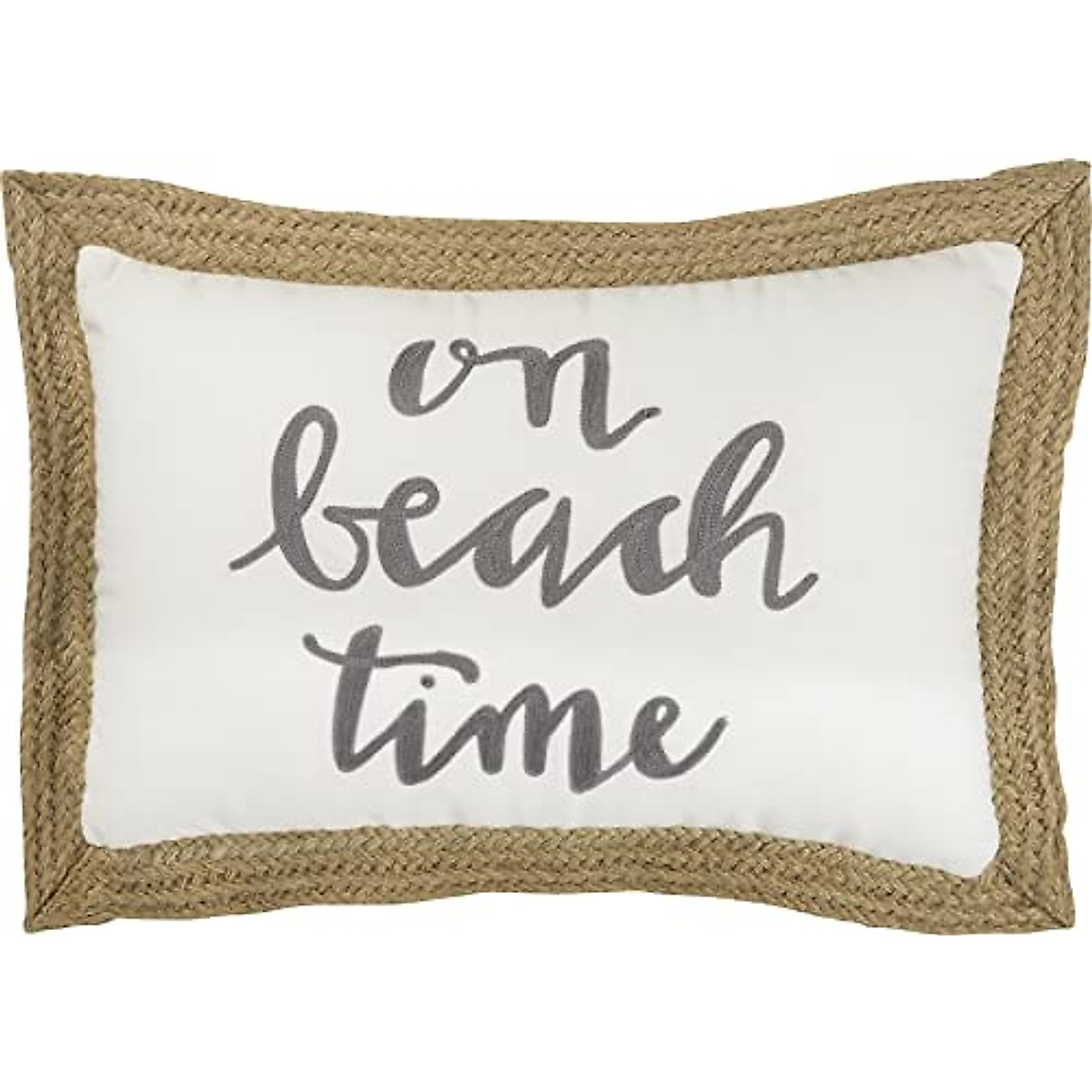 Primitives by Kathy Beach Time Decorative Throw Pillow, Jute, White