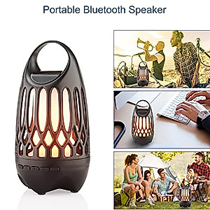 Viiwuu Portable Bluetooth Speakers with LED Flame Light - LED Table Lamp Speaker for Outdoor Atmosphere, Patio, Yard, Party Decor, Gift for Women and Men, Bluetooth 5.0 HD Audio Stereo Speaker
