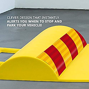 RaxGo Car Parking Mat, Garage Wheel Stopper Parking Aid, Tire Guides for Cars, Trucks & Other Vehicles | Anti-Skid Grips, Easy Install Adhesive, Carry Handles & Reflective Strips | Pack of 2 Mats