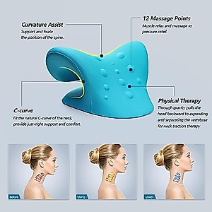 CAPELITE Neck Stretcher, Neck Cloud Pain Relief -Cervical Traction Device Posture Corrector,Neck Hump Pillow Corrector Traction for Spine and Neck Pain Alignment