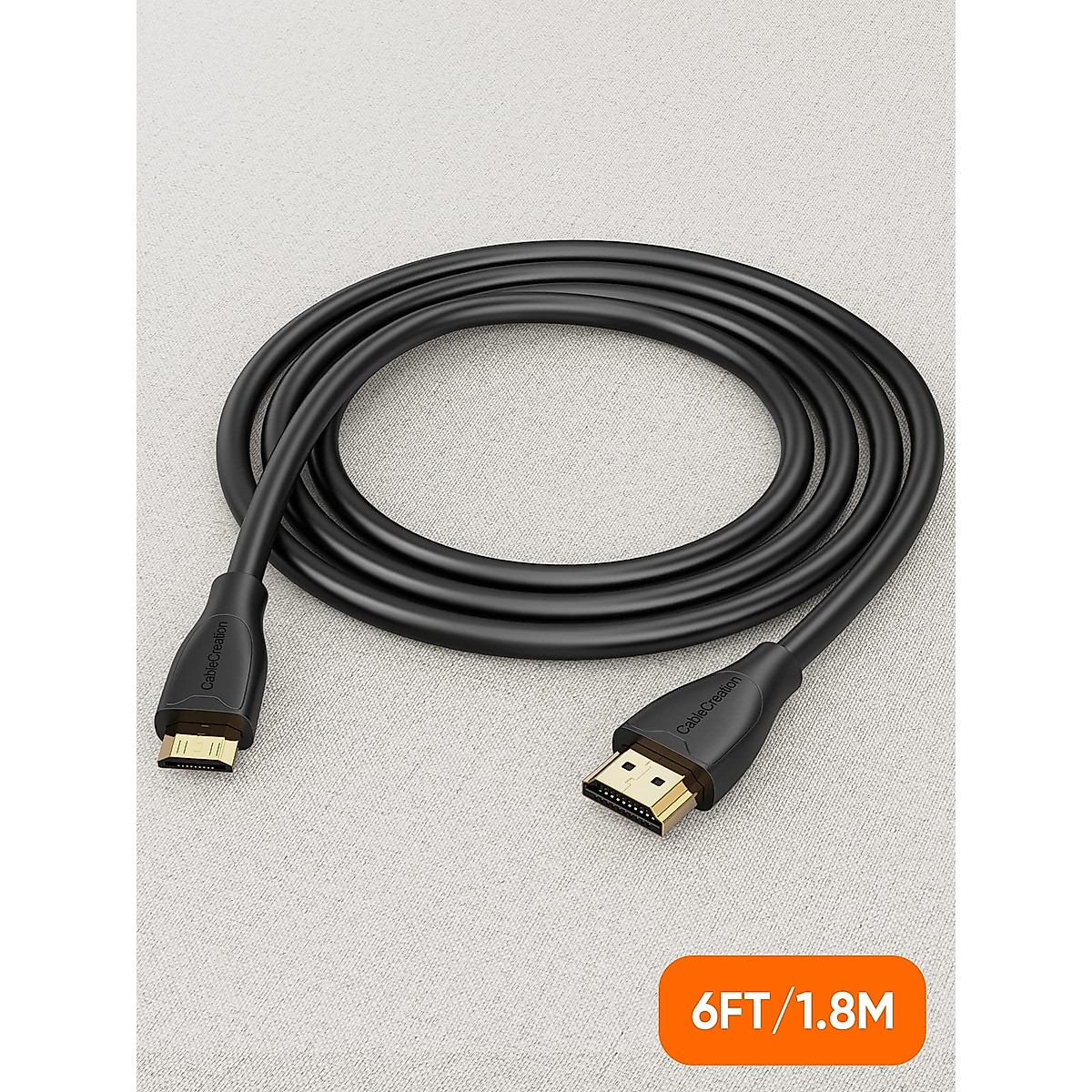 CableCreation Mini HDMI to HDMI Cable 6FT, 4K High-Speed HDMI to Mini HDMI Adapter, Mini HDMI to Standard HDMI for Graphics Card, HDTV, Camera, HDR-XR50, Z6, EOS RP/EOS R/EOS 7D Mark II/XA40, etc