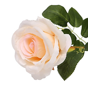 Folora 6 PCs Lifelike Artificial Rose Flowers with Stem, Flower Arrangement DIY Decoration Bouquet for Wedding Home Garden Centerpieces Party Decoration, 15.7 Inches