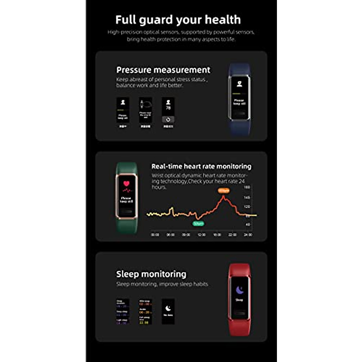 OCTANDRA Pulse VeryFit Fitness Tracker Alexa Built-in Heart Rate SpO2 Blood Oxygen Saturation Sleep Monitor Step Counter Running Pedometer 5ATM Waterproof Smart Watch for Men Women (GT Band) (Black)