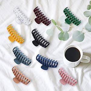 10 Colors 4 Inch Matte Nonslip Hair Claw Clips - Strong Hold Accessories for Thick and Thin Hair, Trendy Jaw Clips for Women