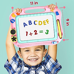 LOFEE Magnetic Drawing Doodle Board - Birthday Gift for Girls Age 1-4 - Small Travel Toy