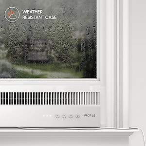 Sharper Image Profile Window Fan with 3 Speeds, Reversible Exhaust Mode, Weather Resistant, White