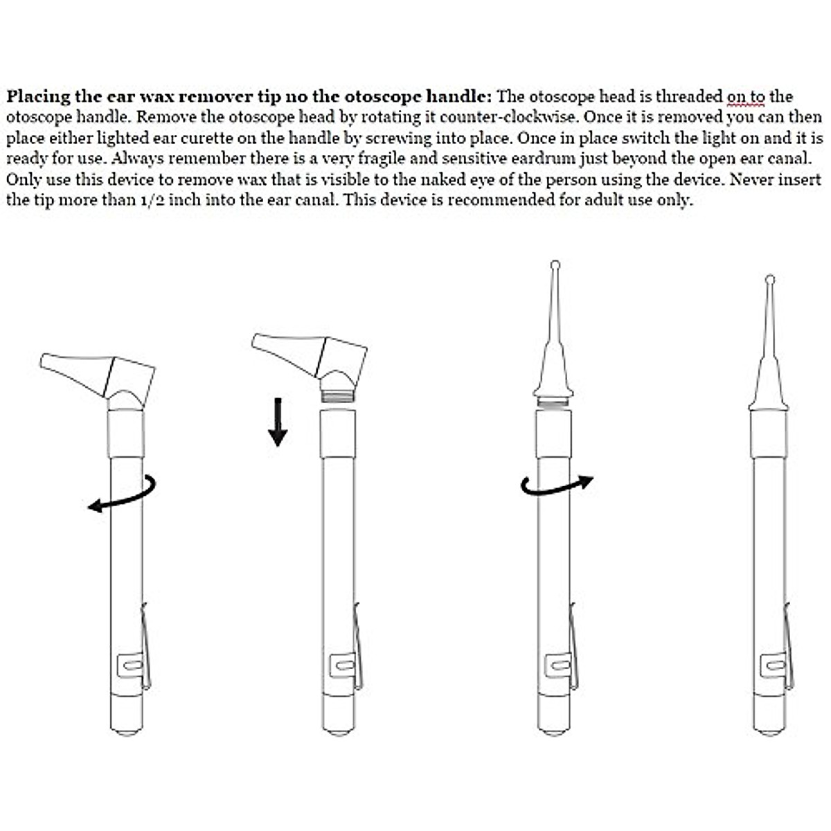Third Generation Dr Mom Slimline Stainless LED Pocket Otoscope with Soft White Natural Hue Light Spectrum in Hard Travel Case Includes Lighted Ear Wax curettes