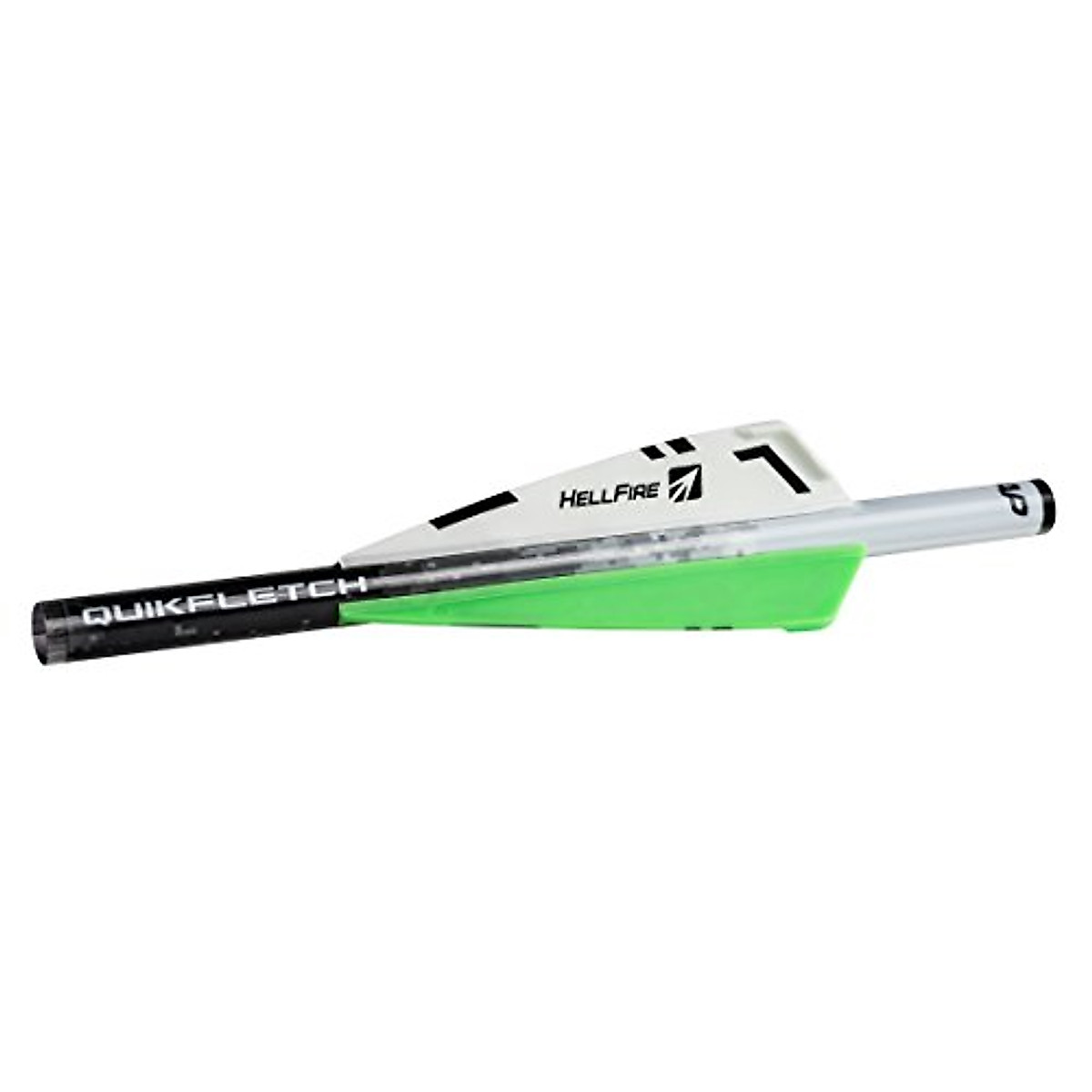 New Archery Products NAP Quickfletch Hellfire 3" Crossbow Fletching System White and Green 6PK