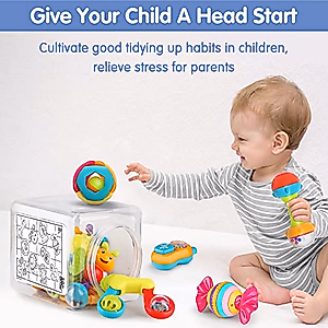 iPlay, iLearn 10pcs Baby Rattles Toys Set, Infant Grab N Shake Rattle, Sensory Teether, First Development Learning Music Toy, Newborn Birthday Gifts for 0 1 2 3 4 5 6 7 8 9 10 12 Month Babies Boy Girl