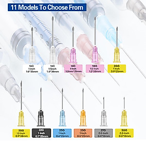 100Pcs 18Ga 1 Inch Needle Luer Lock Industrial Accessories, Sterile Individual Package for Lab Scientific Measuring, Refilling Inks, Plant and Industry