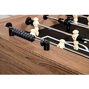 Hathaway Fullerton 48-in Foosball Table, Arcade Table Soccer for Game Rooms, Includes (2) 36-mm ABS Foosballs, Driftwood (BG50330)