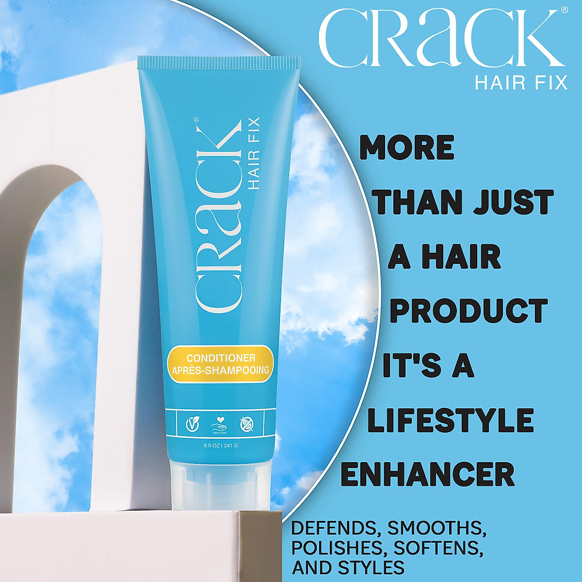 Crack HAIR FIX Conditioner 8.5 fl oz - Nourishing and Hydrating Conditioner Create To Detangle, Tame, And Improve The Resiliency Of Your Hair