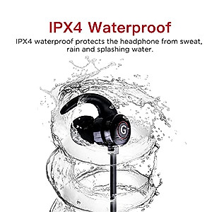 Gigastone Bluetooth 5.0 Neckband Sweat-Proof Headset with 10H Music Playtime, 240H Standby Time, Wireless Earphone for Sports Office with IPX4 Waterproof.