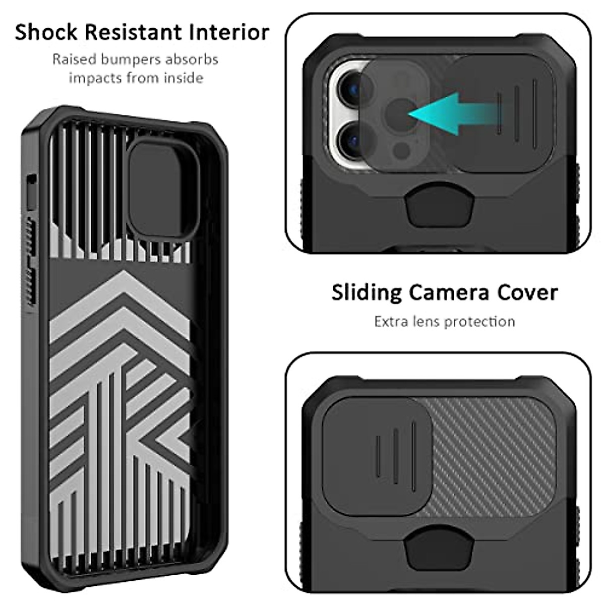 Nvollnoe for iPhone 11 Pro Max Case with Sliding Camera Cover and Card Holder Heavy Duty Protective iPhone 11 Pro Max Case with Ring Magnetic Kickstand Phone Case for iPhone 11 Pro Max 6.5''(Black)