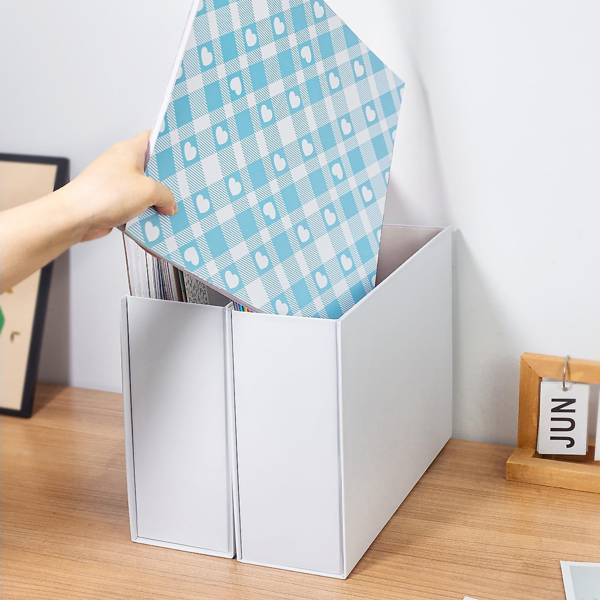 Scrapbook Paper Storage Organizer, 12x12 Paper Storage Organizer, Scrapbook Storage Bin for 12" x 12" Paper- 2 Pack