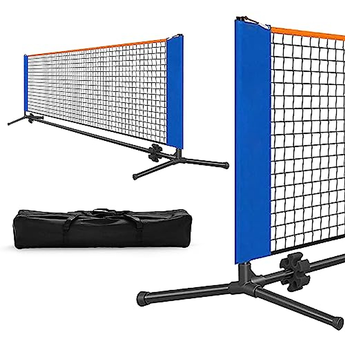 Eastgoing 10 ft Mini Portable Soccer Tennis Net | Pickleball Net System with Carrying Bag for Driveway Backyard. Easy Assemble Beach Tennis Net | Tennis Practice for Indoor and Outdoor