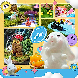 KITTYCALL 240 Pcs Miniature Fairy Garden Accessories, Fairy Garden Kit, Fairy Garden Supplies, Mini Figurines Resin Decor Unicorn Animals House Micro Landscape DIY Ornaments Terrarium Decorations