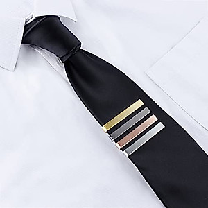 HAWSON Tie Clip-Skinny Tie Bar for Mens 4Pcs Initial Tie Clips Suitable for Wedding Anniversary Business and Daily Life Come with a Black Gift Box