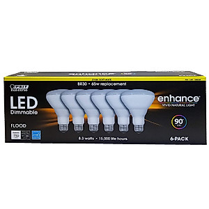 Feit Electric Dimmable Led BR 30 Flood 65W Soft White, 6 Count
