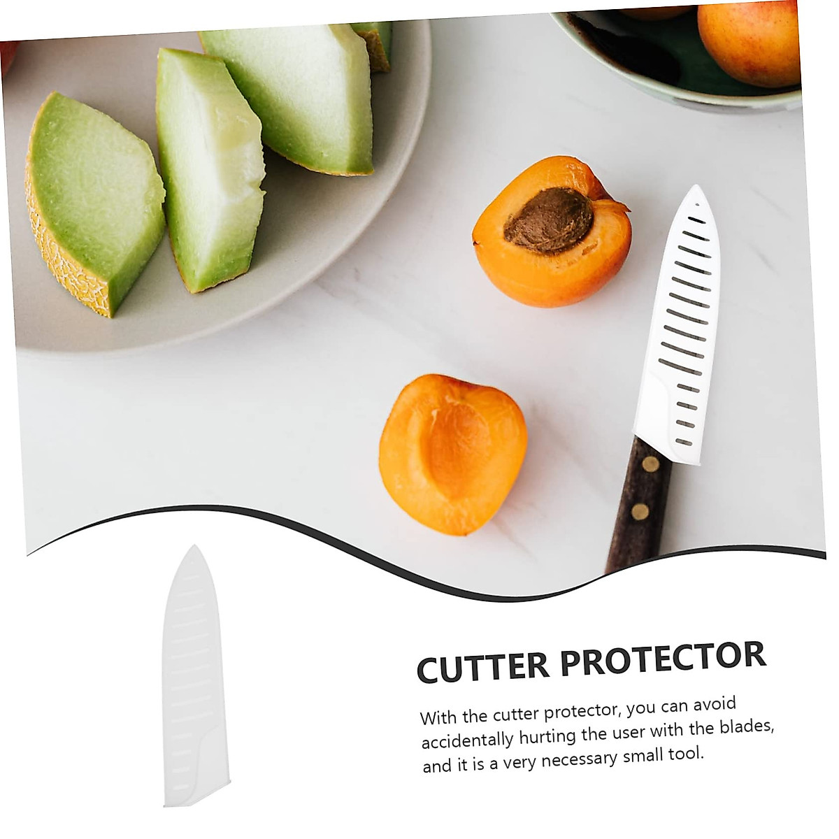 6pcs Scabbard Knife Blade Protectors Cutter Accessories Cutter Plastic Cutter Cover Cutter Guard Cook Cutter Sleeve Plastic White Knives Storage Box Knife Sleeves Cover