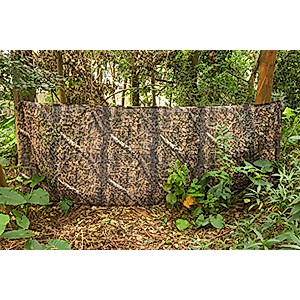 AUSCAMOTEK 300D Camo Net Camouflage Netting Blinds Material for Hunting Accessories Ground Portable Blind Tree Stand Chair Brown 5x10 Feet