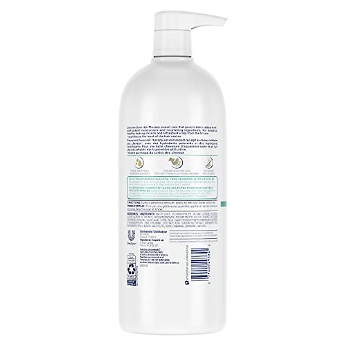 Dove Hair Therapy Shampoo for Dry Scalp Dry Scalp Care Hair Shampoo with Vitamin B3 33.8 fl oz