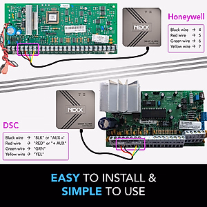 Nexx Smart Alarm Wi-Fi Controller NXAL-100 - Remotely Control Existing Alarm Security System with Nexx App, Compatible with Alexa, Google Assistant, Siri, SmartThings, No Monitoring Service Required