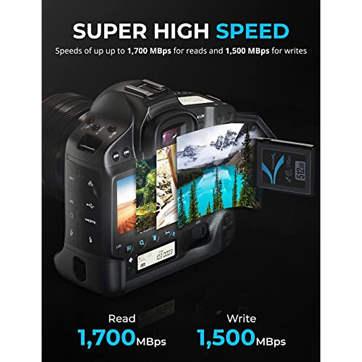 SABRENT Rocket CFX 512GB CFexpress Type B Memory Card 2 Pack, R1700MB/s W1500MB/s (CF-XTBT-512X2)