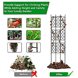 MYard Garden Trellis for Climbing Plants Outdoor, Plant Trellis Frame for Potted Plants, 64" Tall Vegetable Plant Support for Flowers Vegetable Vine Indoor Outdoor