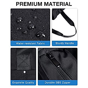 BAGSMART Tote Bag for Women, Foldable Tote Bag With Zipper Large Shoulder Bag Top Handle Handbag for Travel, Work, Shopping, Gym, School, Black