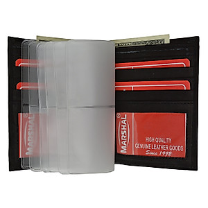 Swiss Marshall Set of 2 Heavy Duty Plastic 6 Page Hipster Wallet Inserts Side Load for Wallets MADE IN USA