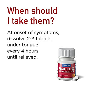 Restful Legs Tablets by Hyland's Naturals, Natural Itching, Crawling, Tingling and Leg Jerk Relief, 50 Count