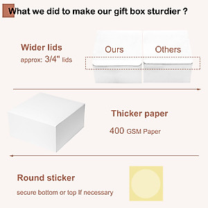 Mcfleet Gift Boxes with Lids 10x10x5 Inches 10 Pack Bridesmaid Proposal Boxes White Cardboard Gift Box for Presents, Craft Boxes for Christmas, Wedding, Graduation, Holiday, Birthday Gift Packaging