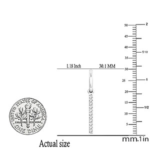 Dazzlingrock Collection 0.25 Carat (ctw) Round White Diamond Vertical Bar French Wire Dangle Earrings for Women in 10K White Gold