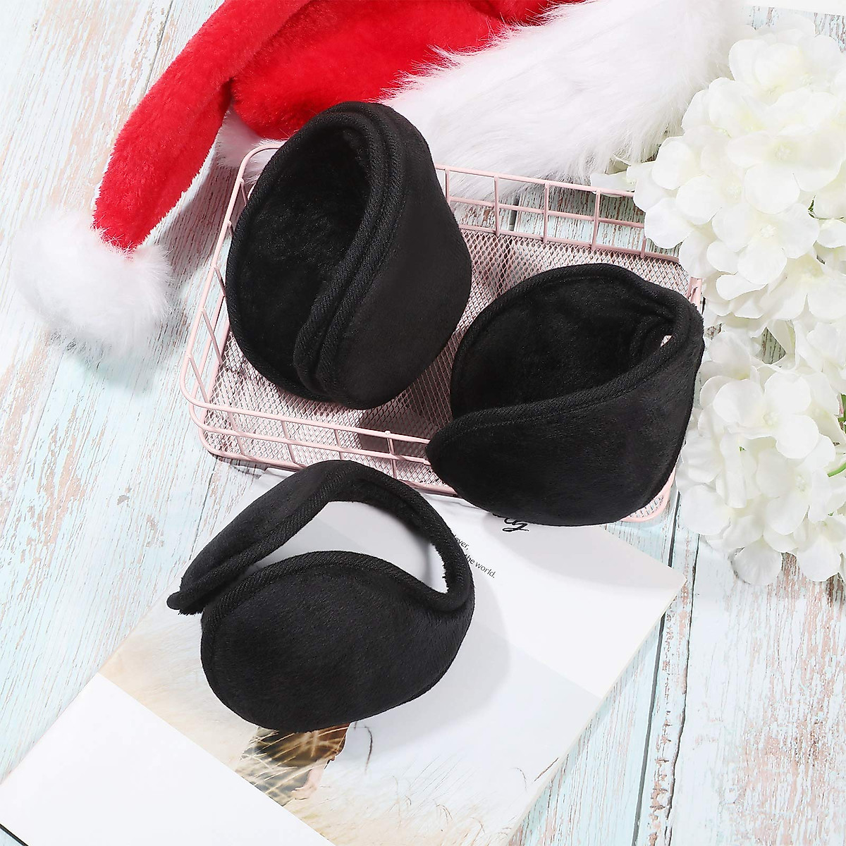 Ear Muffs For Winter Ear Warmer Ear Covers Over The Head Ear Muffs for Men Women Outdoor(Black,4 Pieces)