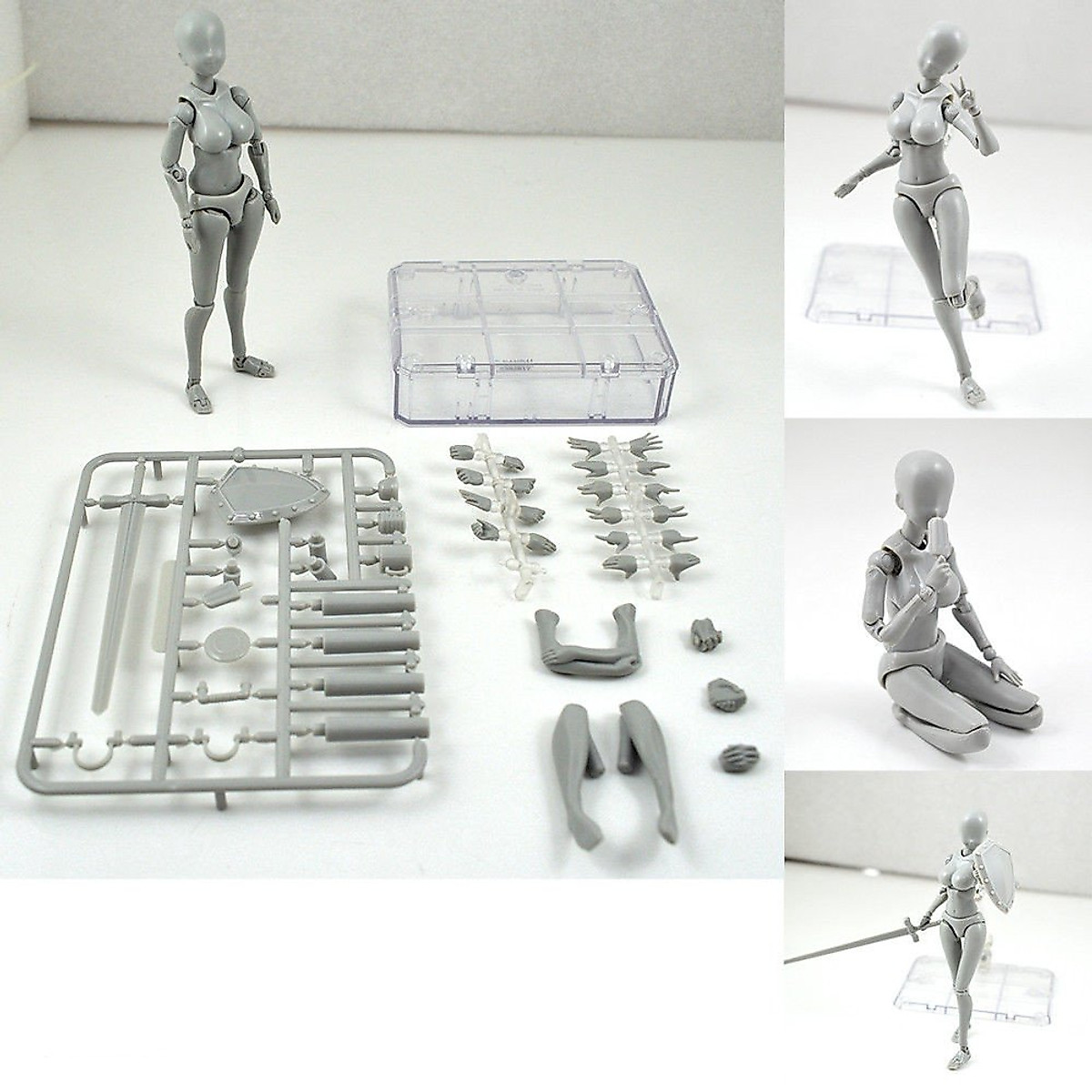 Body Kun Doll PVC Body Chan DX Set 2.0 Gray Color for SHF Body Kun DX Set Male & Female Action Figure Model Set