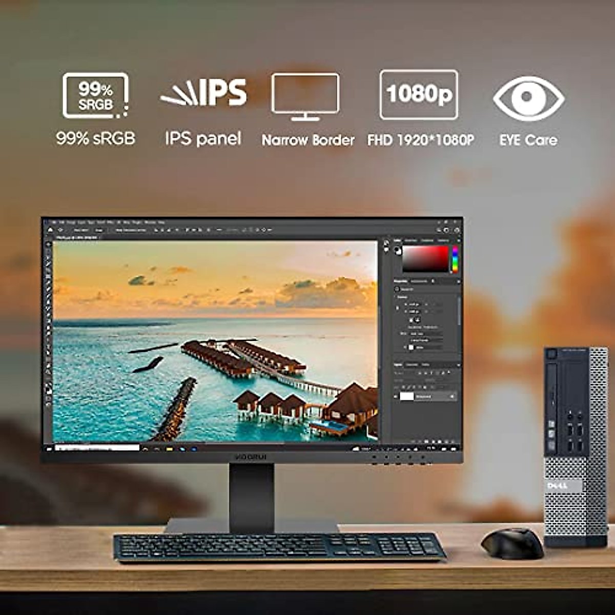 Dell OptiPlex 7010 Desktop Computers with 24 inch Monitor PC Bundle, Intel Core i7-3770 3.4GHz, 16GB Ram New 1TB SSD, AC8260 Built-in WiFi, DVD-RW, Refurbished Windows 10 Pro (Renewed), Black