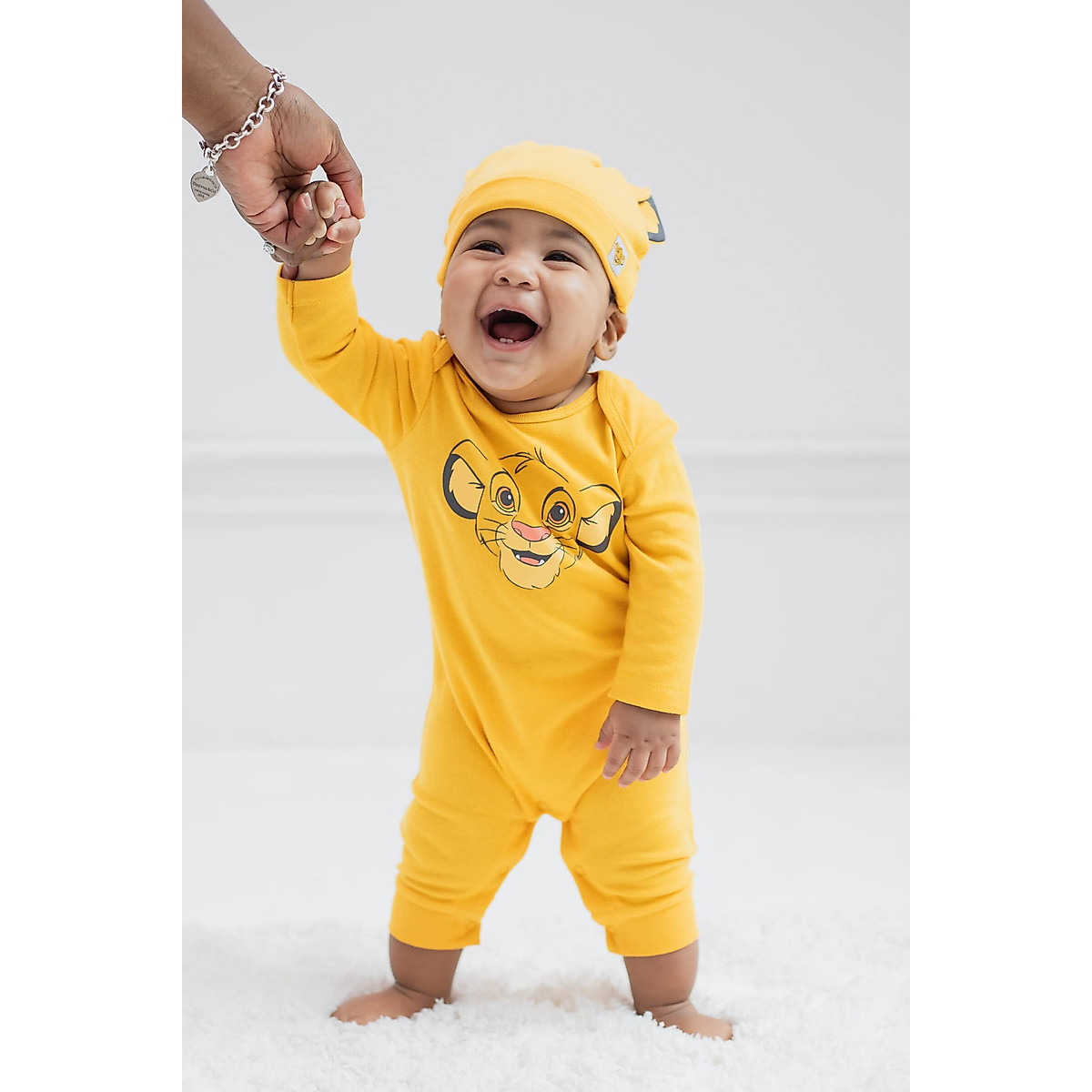 Disney Lion King Simba Newborn Baby Boys Snap Cosplay Coverall and Hat Set Lion King 0-3 Months