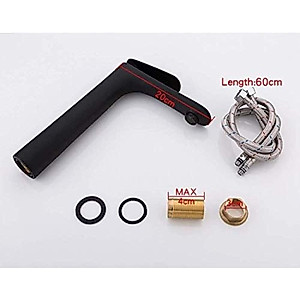 Kitchen Taps Kitchen Tap Kitchen Faucet Bathroom Faucet Black Solid Brass Bathroom Solid Basin Mixer Tap Hot/Cold Bath Mixer Tap Waterfall, Bathroom Faucet