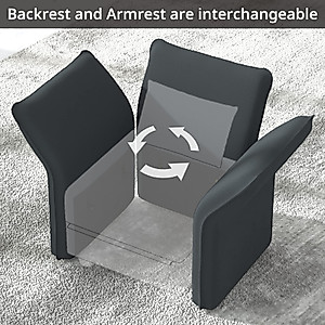 LLappuil Modular Pair of Side Armrest Backrest Module Sofa for Convertible Modular Sectional Couch Sofa Side Armrest, Backrest Grey