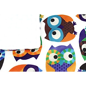 Dear Baby Gear Deluxe Car Seat Canopy, Owls, Multi Color / White Minky Dot