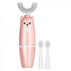ZITIANY Waterproof Electric Toothbrush Kids, Toothbrush Electric U-Shaped Automatic Toothbrush with 2 Brush Heads