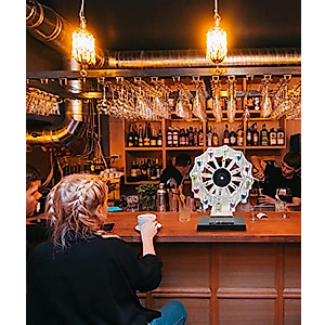 YTCYKJ LED Neon Champagne Wine Acrylic Cup Holder, Ferris Wheel Shape, Rechargeable Cocktail Shelve, Colorful Light,Liquor Bottle Display Rack for Party Club, KTV, Bar,Birthday, Wedding, Anniversary