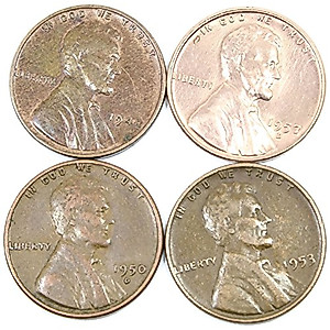 1940 Various Mint Marks 1940 P 1950 D 1953 P 1957 D Lincoln Wheat Pennies FAIR
