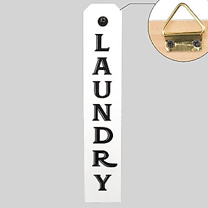 Farmhouse Laundry Sign - Rustic Room Decor with Hanger for Clothes