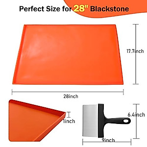 Griddle Mat Silicone for Blackstone 28 inch Griddle Scraper Heavy Duty Griddle Cover Griddle Grill Blackstone Accessories Food Grade Protector with Scraper Kit Protect Your Griddle from Dirt & Rust